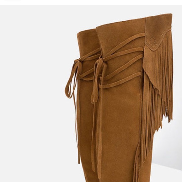 Zara | Shoes | Zara West Bohemian Chestnut Leather Thigh High | Poshmark